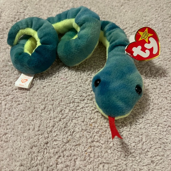 Ty | Toys | Ty Beanie Baby Hissy The Snake 997 Pvc Pellets Rare Retired ...